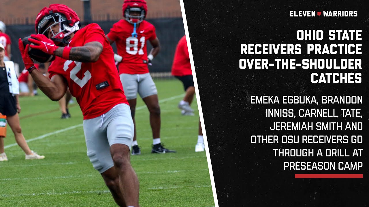 Ohio State receivers practice over-the-shoulder catches during ...