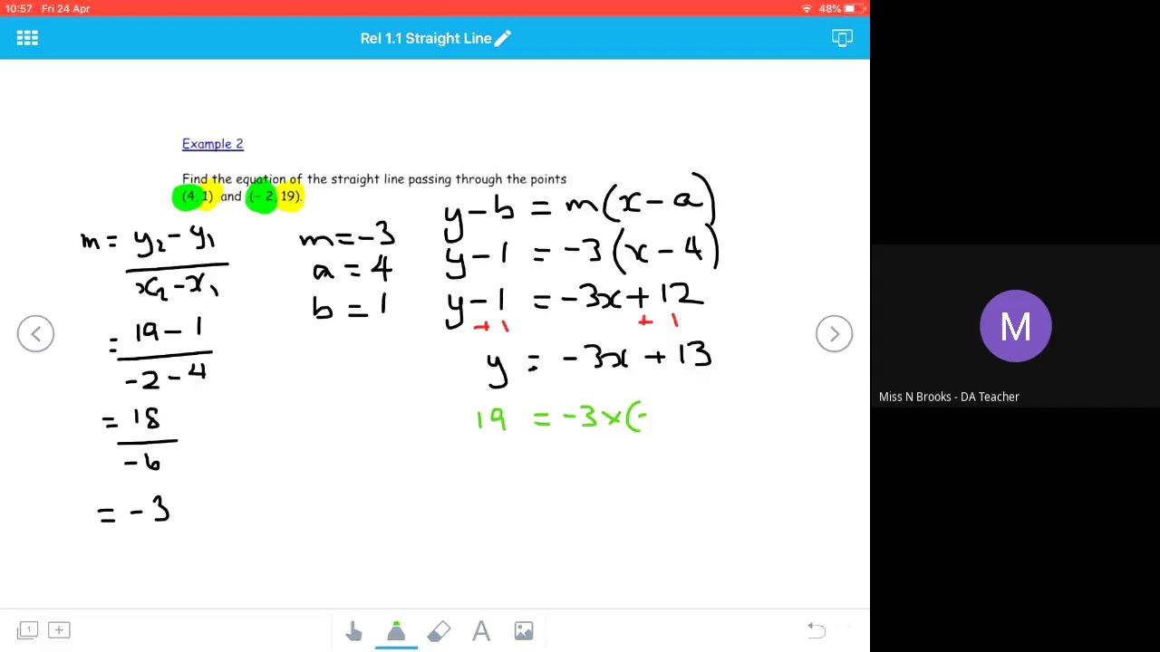 N5 Rel1 1 Straight Line 2 Equation Of Straight Line Given Two N5 Rel1 1 Straight Line 2 Equation Of Straight Line Given Two