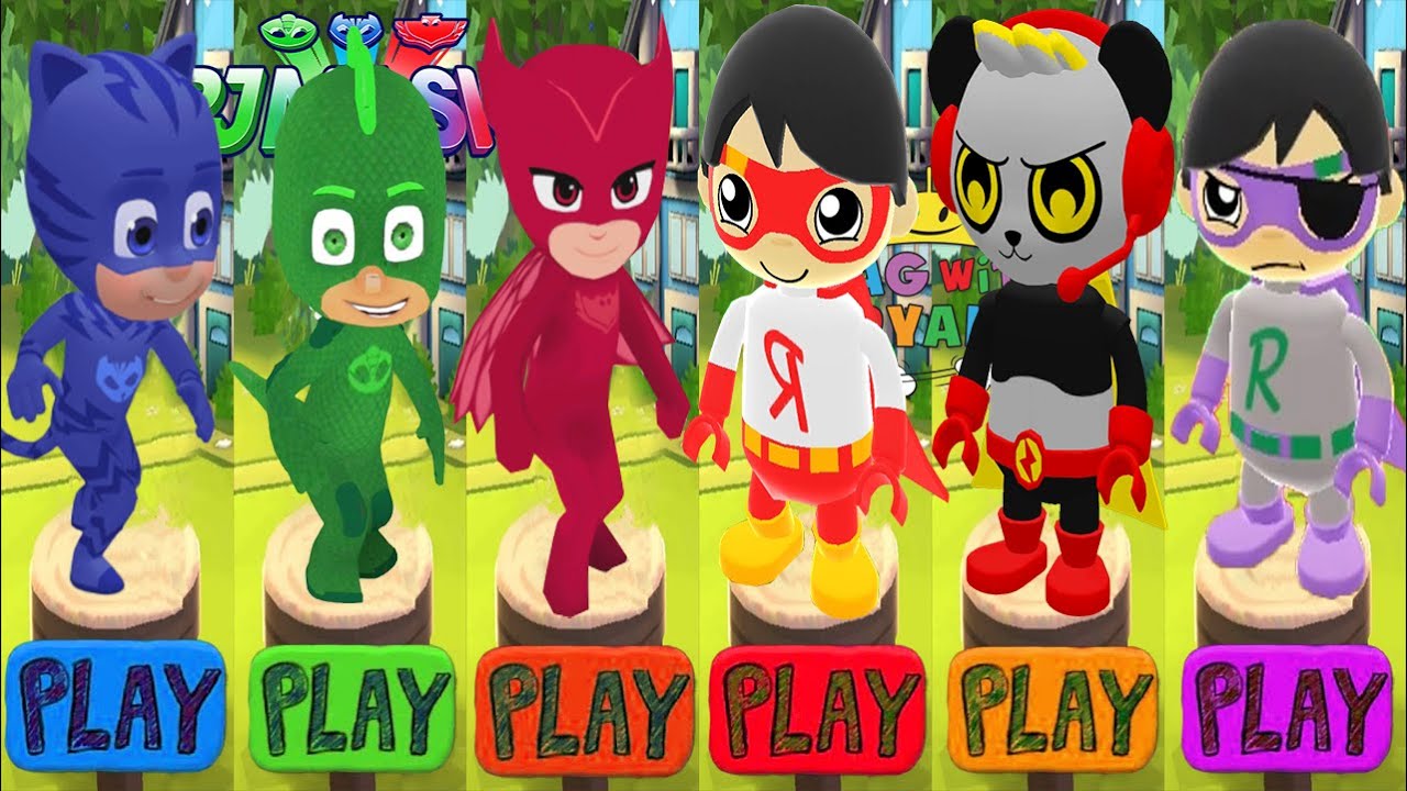 Tag with PJ Mask Catboy Gekko Owlette vs Tag with Red Titan Captain ...