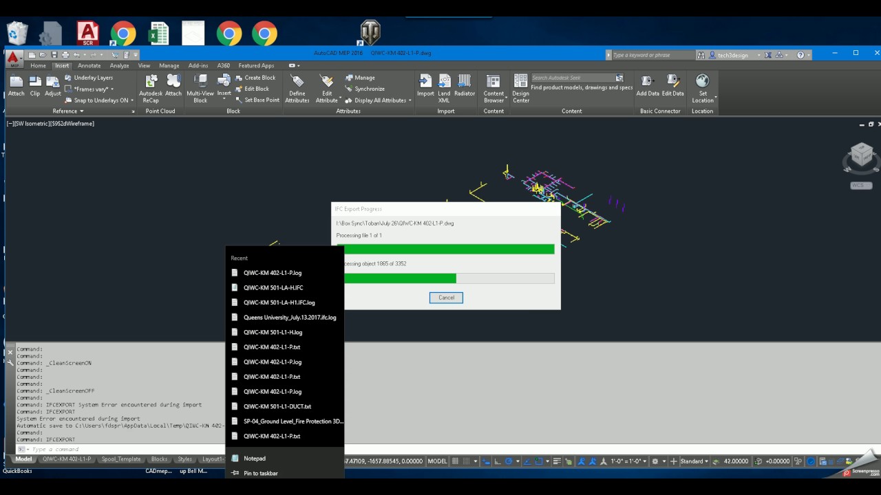 IFC error when exporting from AUTOCAD MEP - YouTube