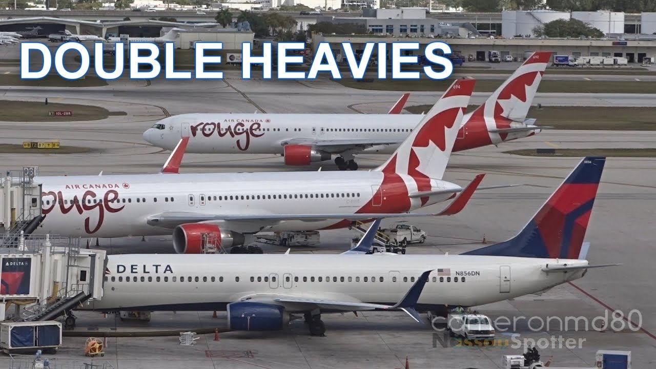 Heavy Rouge Action at Ft. Lauderdale | Boeing 767-300 - YouTube