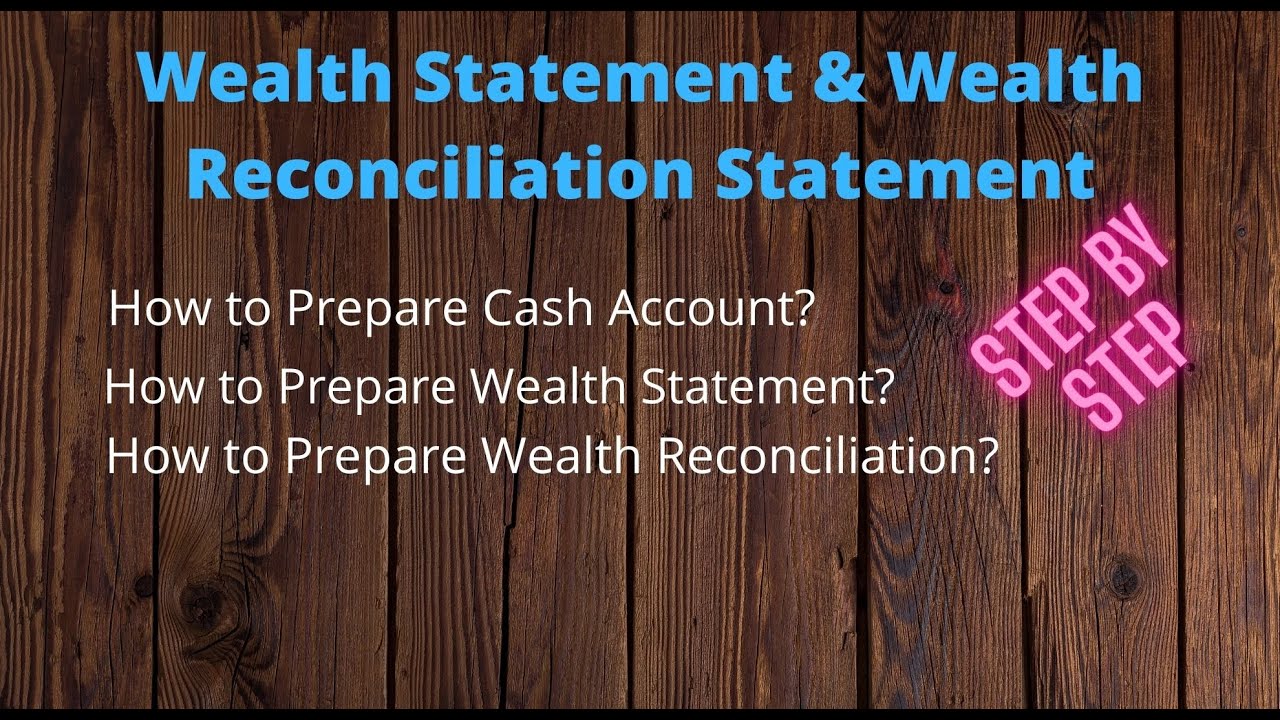 Lecture# 5 |How To Prepare Wealth Statement & Wealth Reconciliation ...