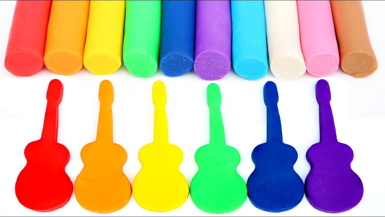 Modelling Clay Rainbow Guitar Play Doh Learn Colors Fun and Creative ...