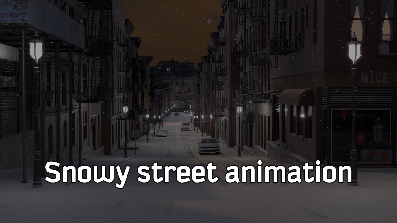 Snowy street animation - YouTube
