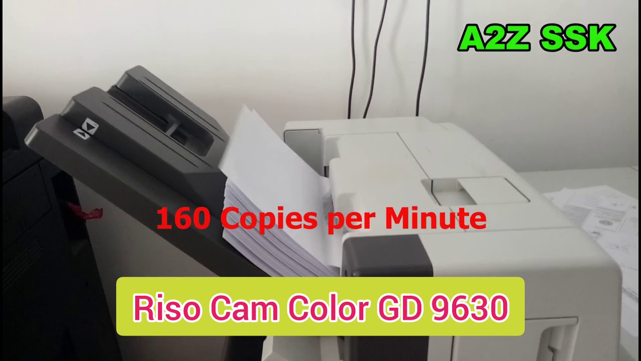RISO CAM COLOR GD 9630 DEMO Full video ,160 copies speed machine - YouTube