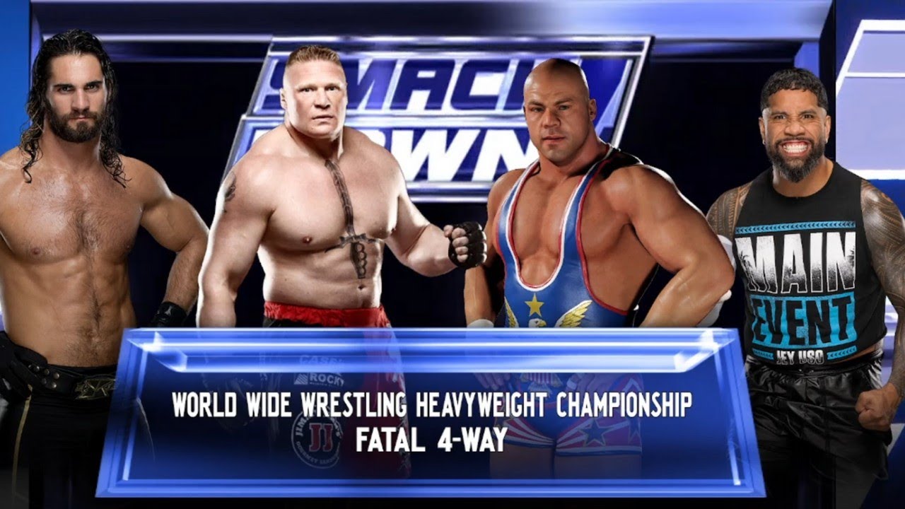 Brock Lesnar Vs Seth Rollins Vs Kurt Angle Vs Jay Uso in WWE2K24 । WWE 22 SEP, 2024 - YouTube