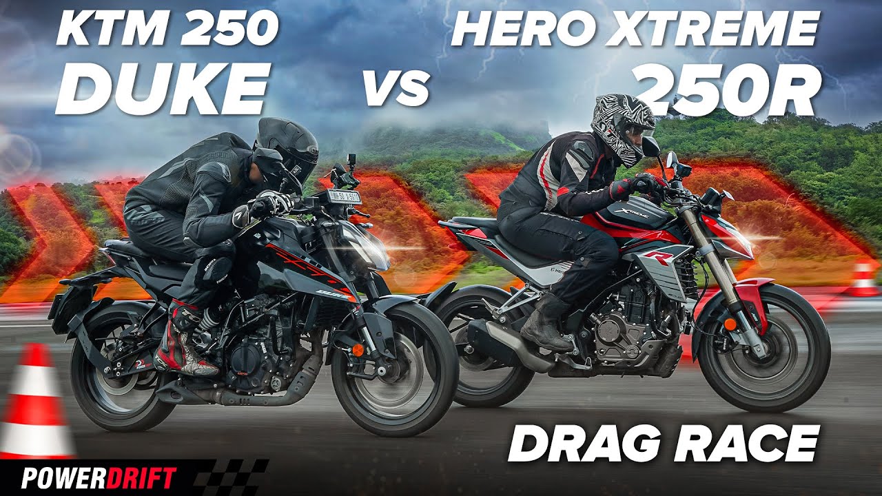 Hero Xtreme 250R vs KTM 250 Duke | Close Call | Drag Race | PowerDrift ...