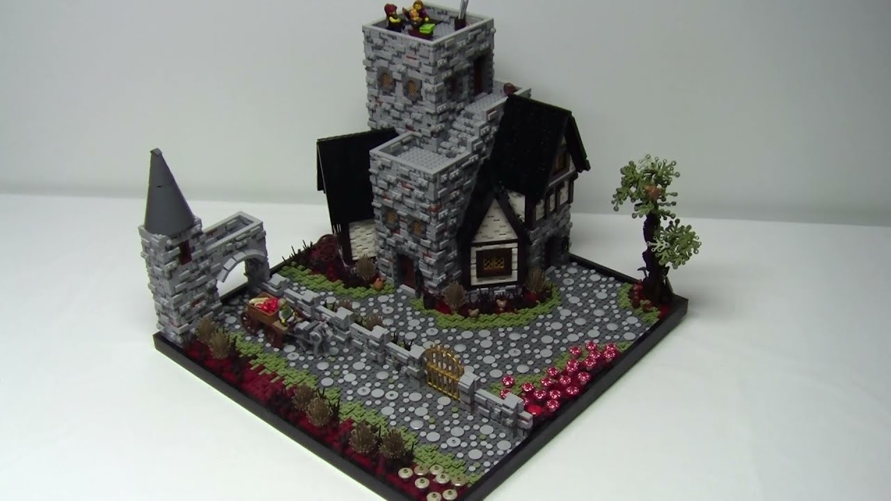 LEGO Medieval/Fantasy Style MOC: "Halstrom Manor" - YouTube