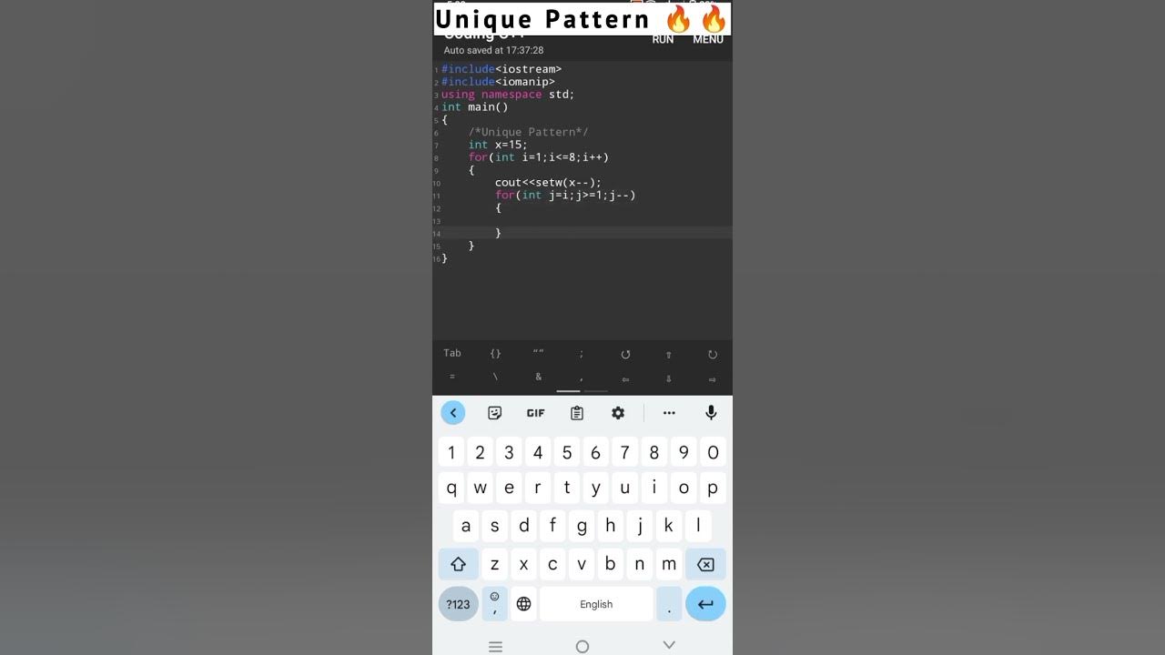Print Pattern In Cpp Coding Shorts Viral Viralshort Viralvideo Video Cpp Coding Youtube