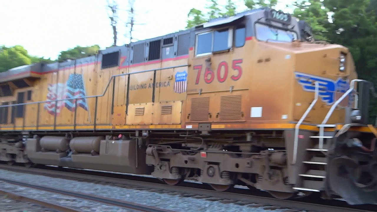 Union Pacific On NS Double Stack Train - YouTube