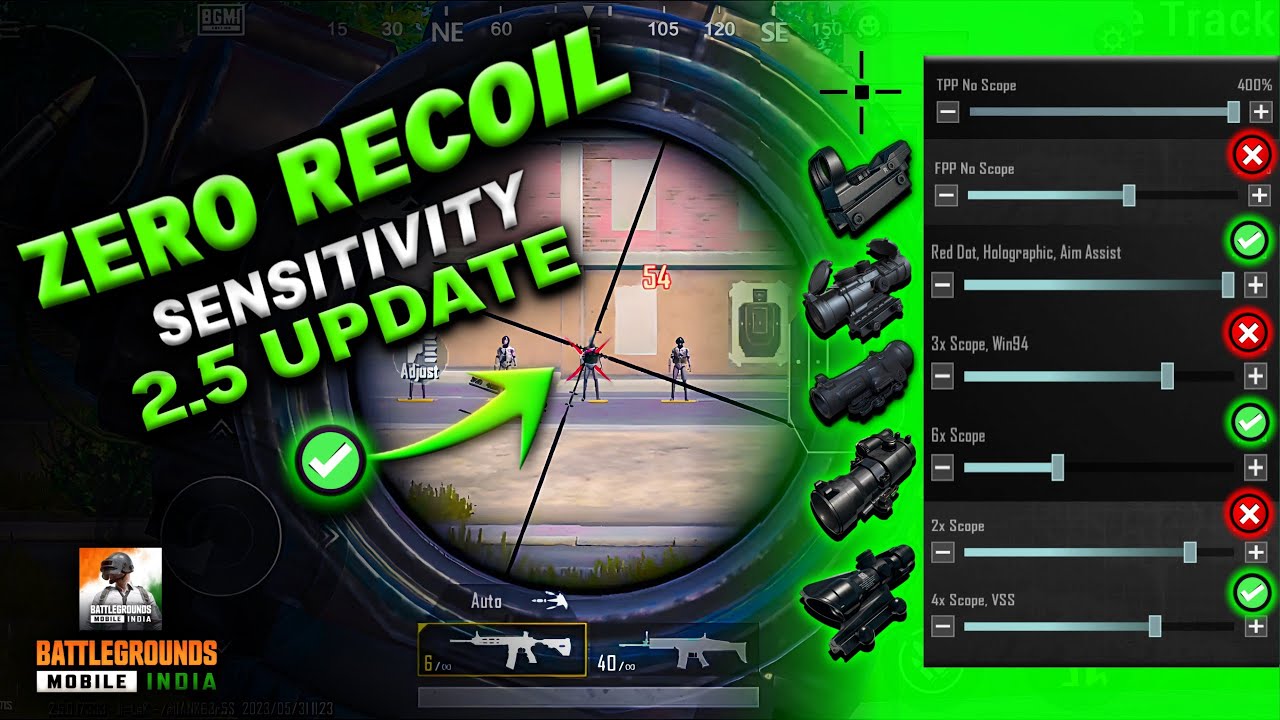 BGMI Scope Setting 2x 3x 4x 6x 8x | New Best Sensitivity Settings and ...