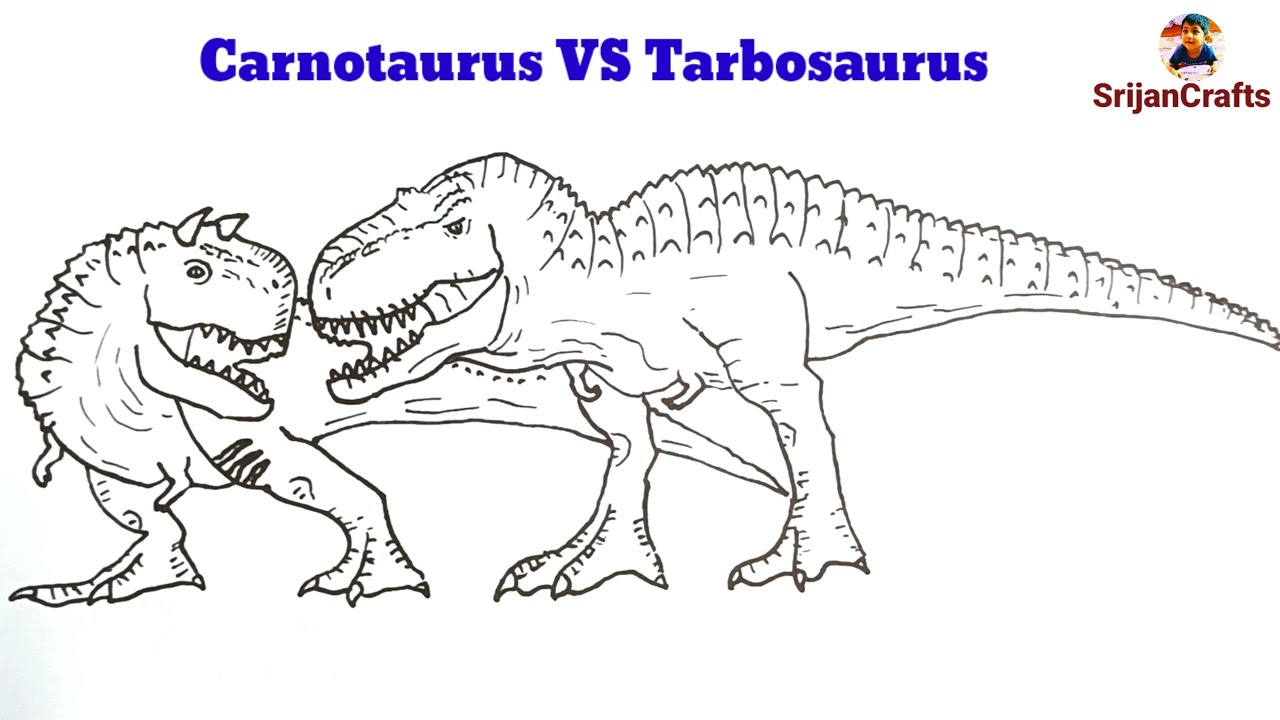How to draw dinosaurs | Jurassic world |Carnotaurus vs Tarbosaurus ...