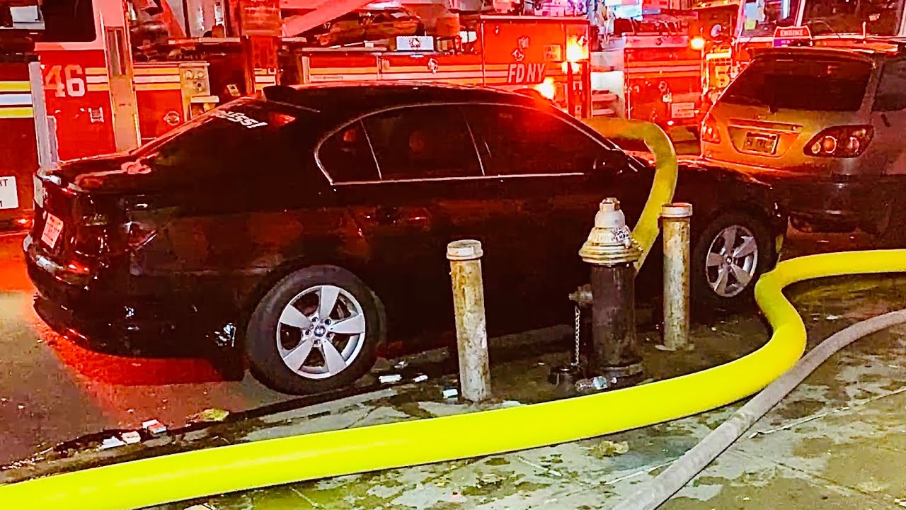 FDNY BOX 1797 - BLOCKED HYDRANT BY ILLEGALLY PARKED CAR DURING MAJOR ...