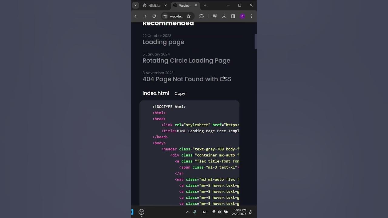 HTML Landing Page Template #coding #html #javascript #webdesign #webcode #webdevelopment - YouTube