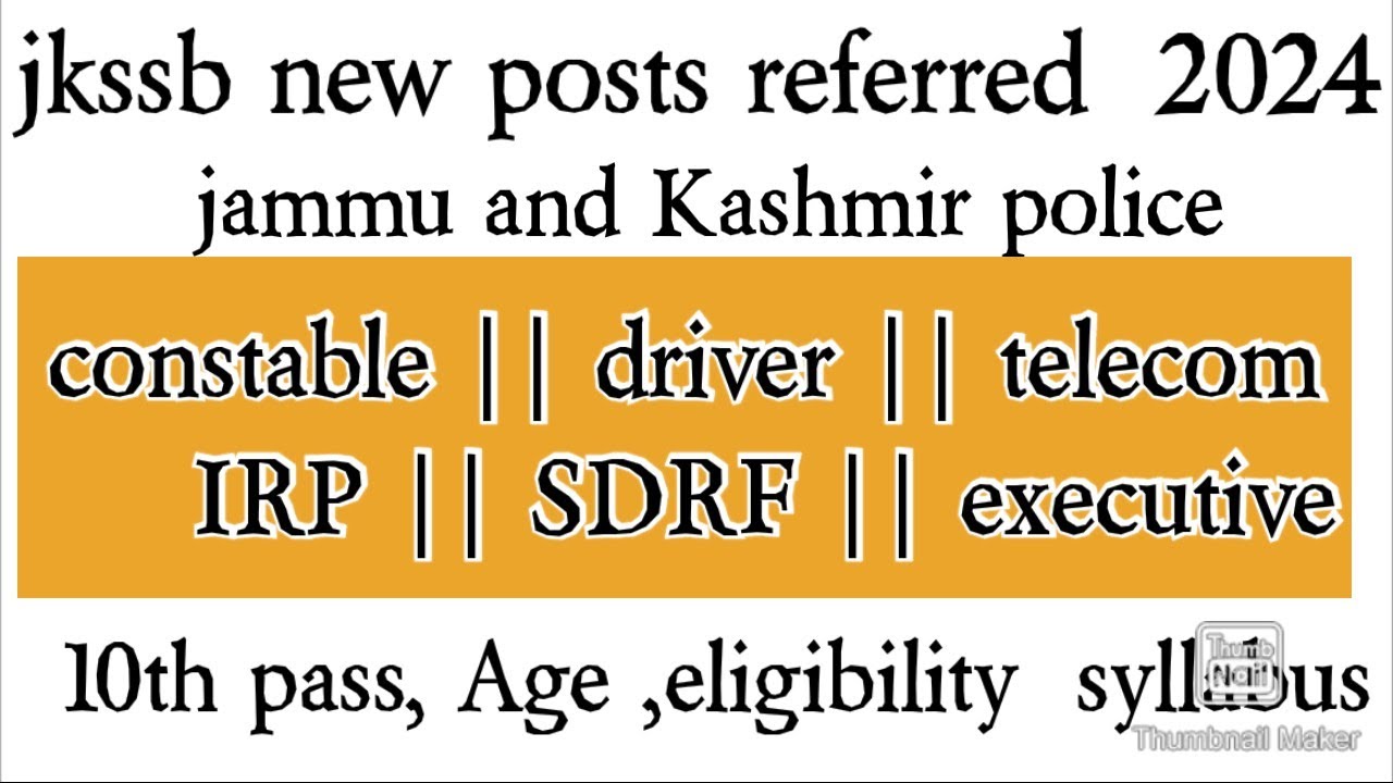 jkssb new posts coming soon, 4000+|| police constable || eligibility ...