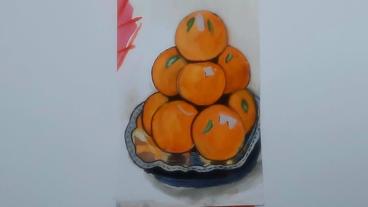 learn how to draw लड्डू laddu with watercolor #freehanddrawing - YouTube
