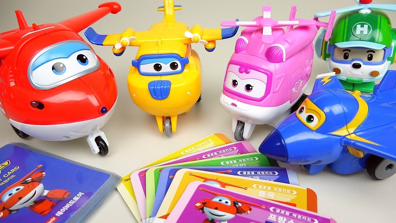 Super Wings Airplane toys and Robocar Poli car toys 슈퍼윙스 장난감 - YouTube