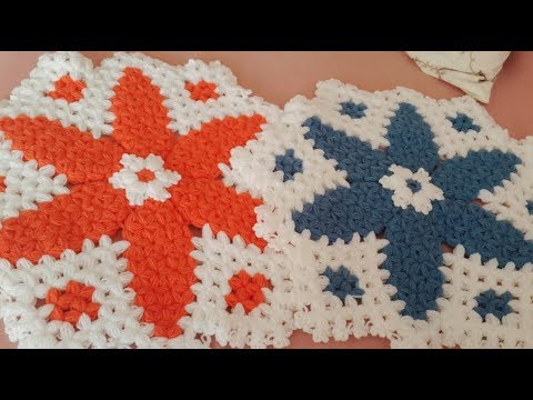 Adım Adım Yıldız Çiçeği Lif Yapımı 🌸 | Detailed Flower Crochet Washcloth Tutorial