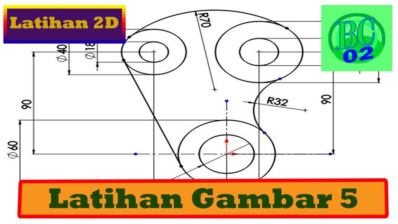 2D Tutorial Dasar Solidworks : Latihan Gambar 5 - YouTube