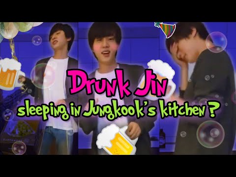 🐻‍❄️Lively Eng Sub💜 Jin is drunk🥴 during Jungkook's birthday🥳🎉