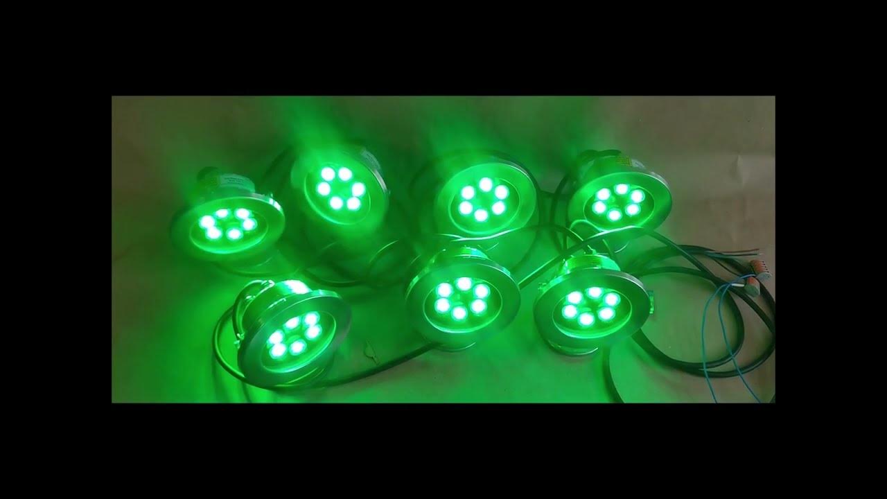 Гирлянда из подводных RGB светильников мощностью 12 ватт питанием 24 ...