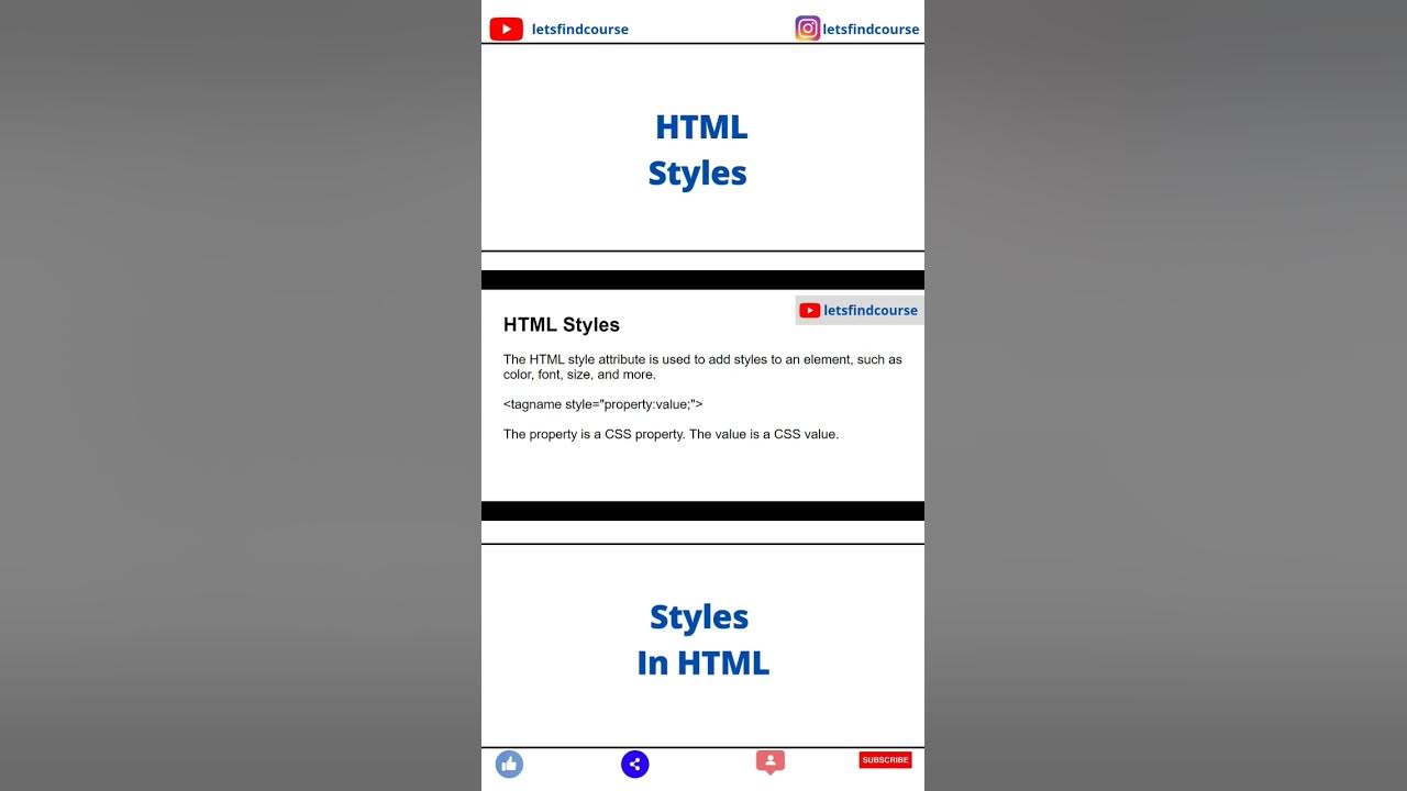 Html Styles Tag Styles Attribute In Html Html Youtube