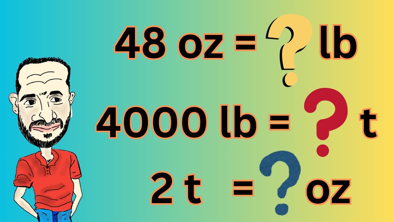 How to Convert Customary Units of Weight (Ounces, Pounds, & Tons) - YouTube