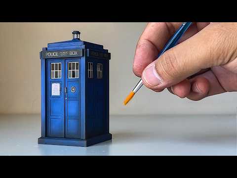 How to Build a Realistic TARDIS - Doctor Who : Step-by-step Tutorial | Miniature ASMR Build! 