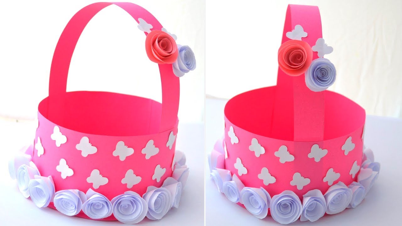Beautiful DIY paper Basket | Easy paper basket making | Craftsbyanu ...