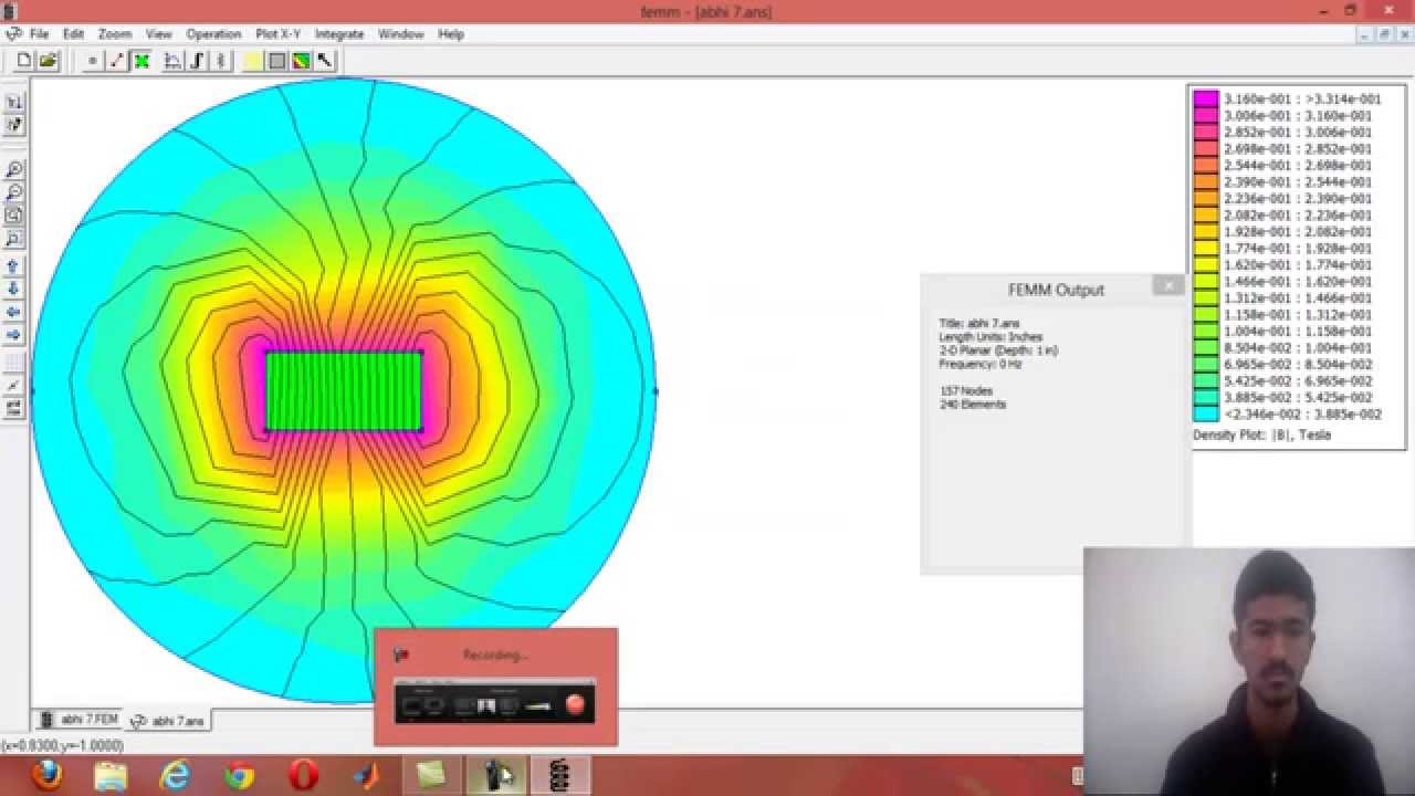 FEMM Permanent Magnet Example - YouTube