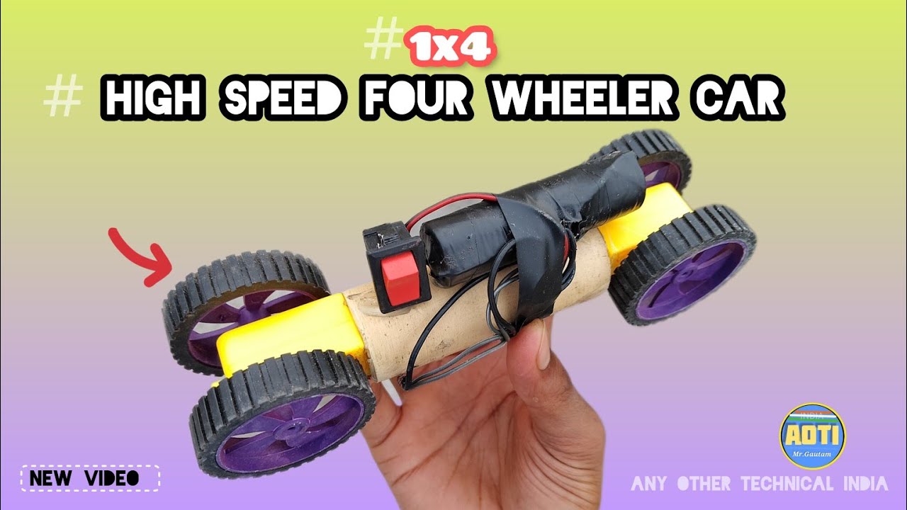 1X4 Wheeler Gear Motor Powerful Car | Simple Make at home #diy - YouTube