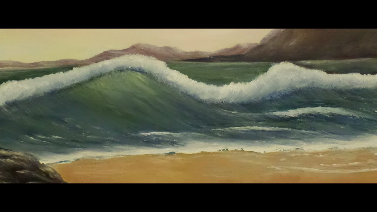 How to paint an ocean Wave Lesson 5, Step by Step acrylic Painting easy ...