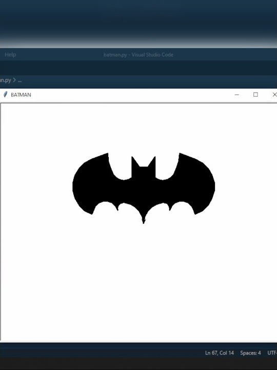 Drawing Batman Logo 🔥 Using Python 😍👩‍💻 Coding Programmerlife Python Cse Shorts Hacking
