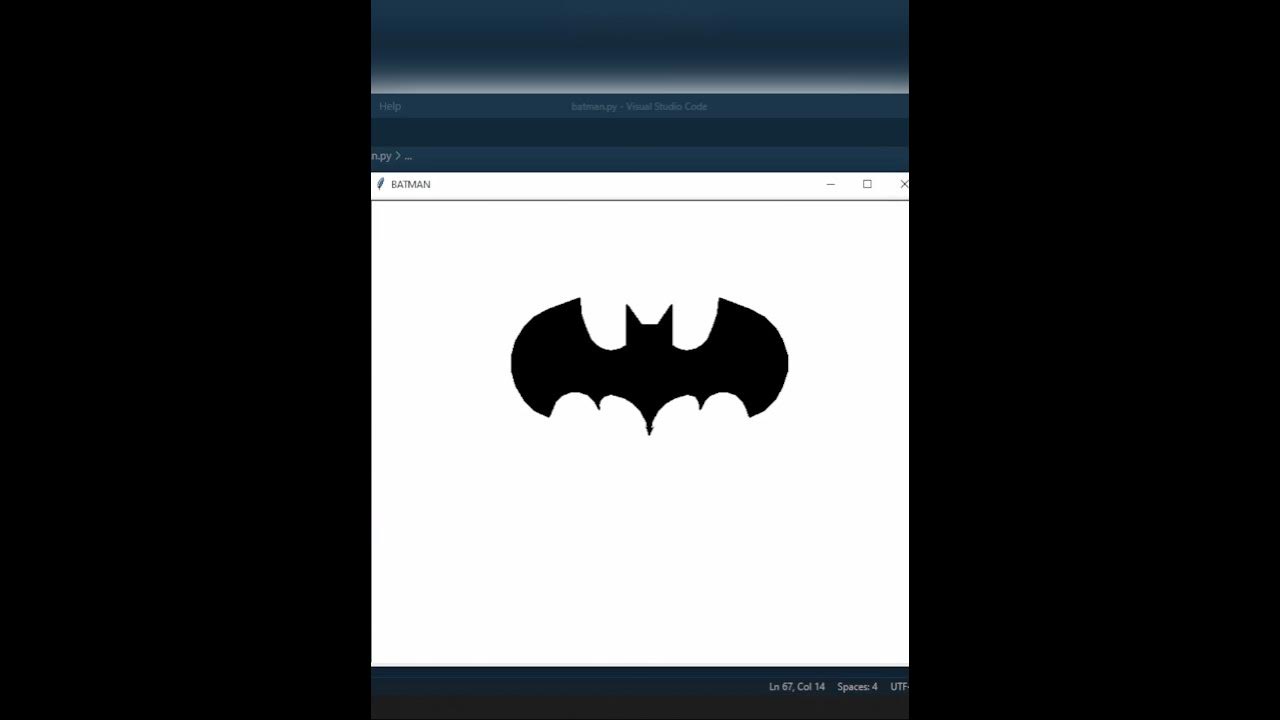 Drawing Batman Logo 🔥 Using Python 😍👩‍💻 Coding Programmerlife Python Cse Shorts Hacking
