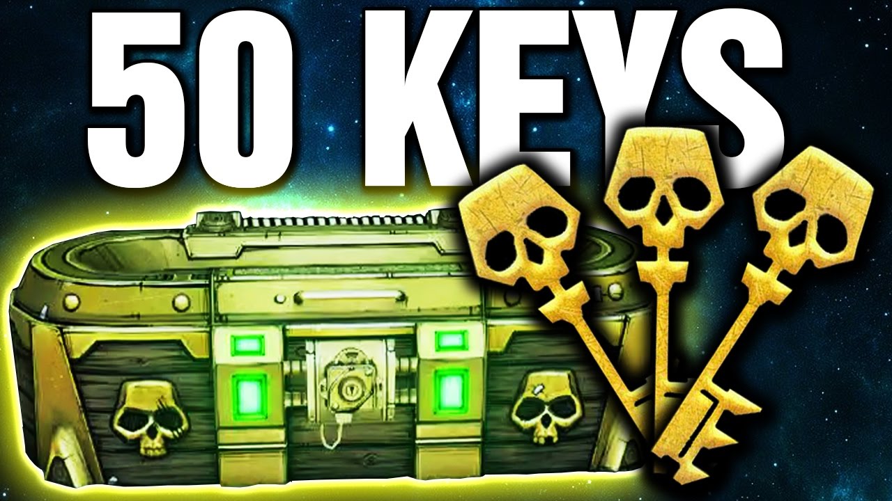 Opening The Golden Chest With 50 Gold Skeleton Keys In Borderlands 2 