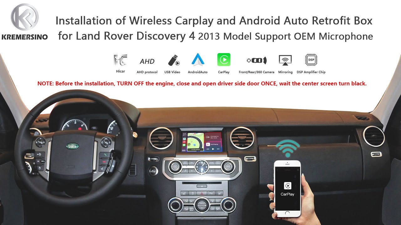 Wireless CarPlay Android auto for Land Rover Discovery 4 2013 Model ...