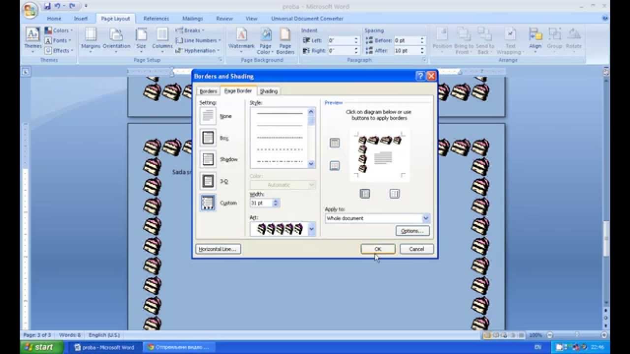 Lekcije Word - Kako dodati ukrasni okvir deo po deo? - YouTube