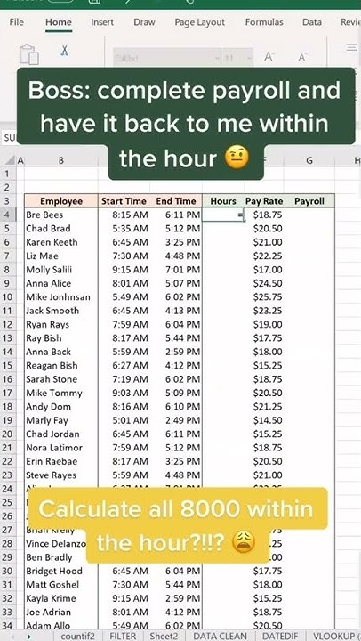 Calculate Payroll in 60 Seconds | #excel #excelformulas #exceltips #exceltutorial - YouTube