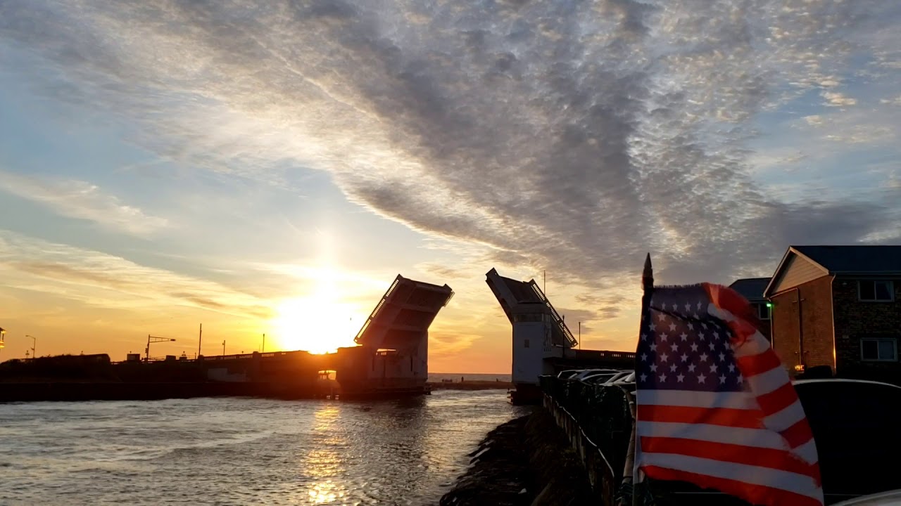 Shark River Bridge Ocean Avenue Sun Rises Lift - YouTube