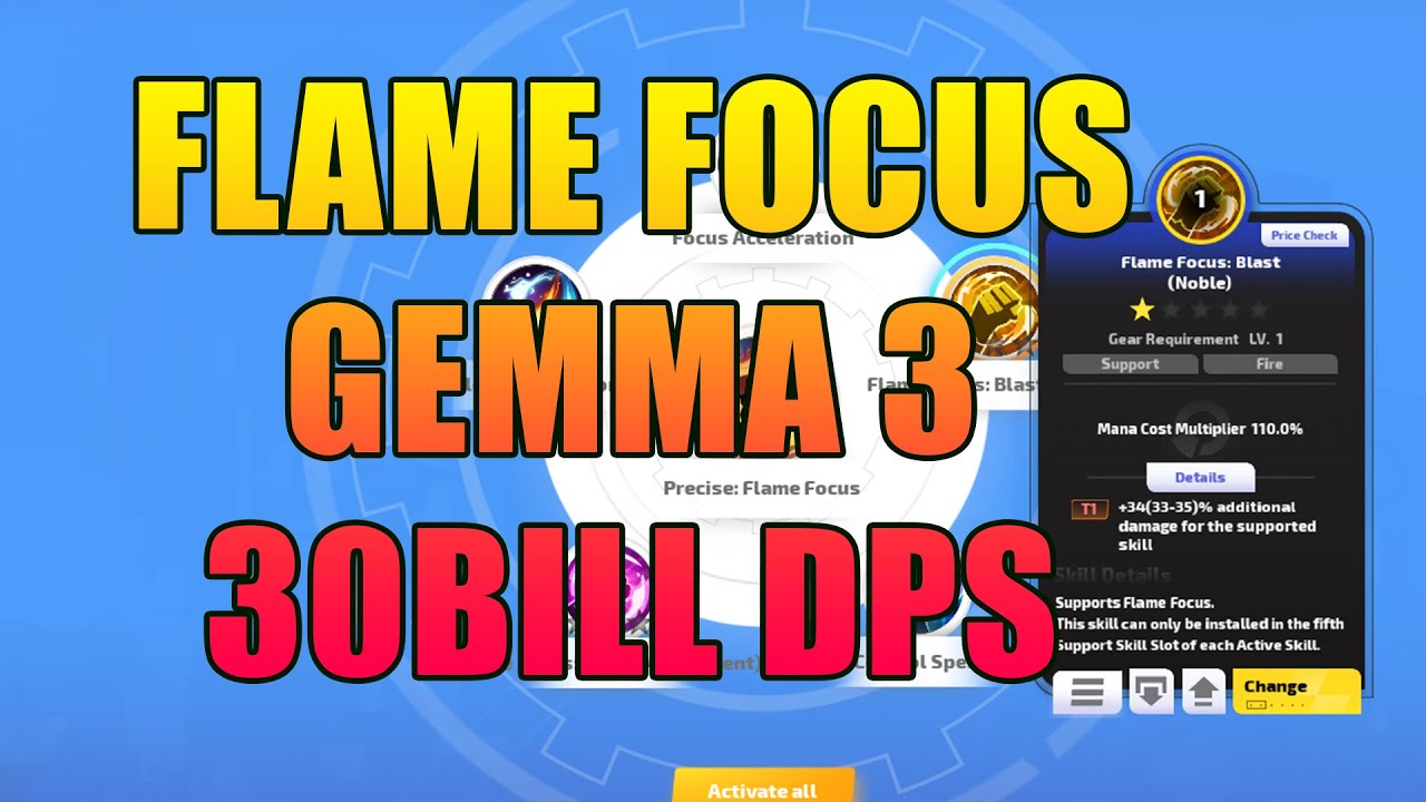 Flame Focus Gemma 3 - 30Bill DPS 3K FE Investment So Far - Super Fun ...