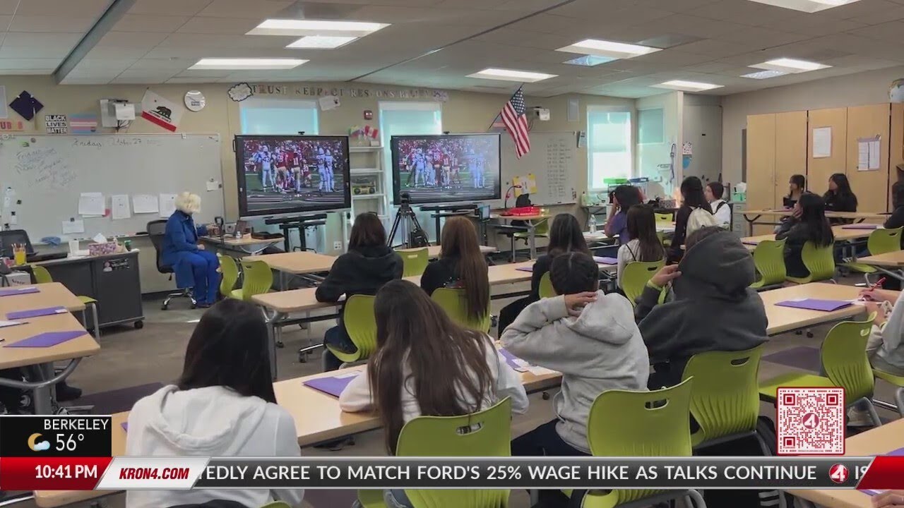 KRON4 speaks at career day at Leyva Middle School in San Jose - YouTube