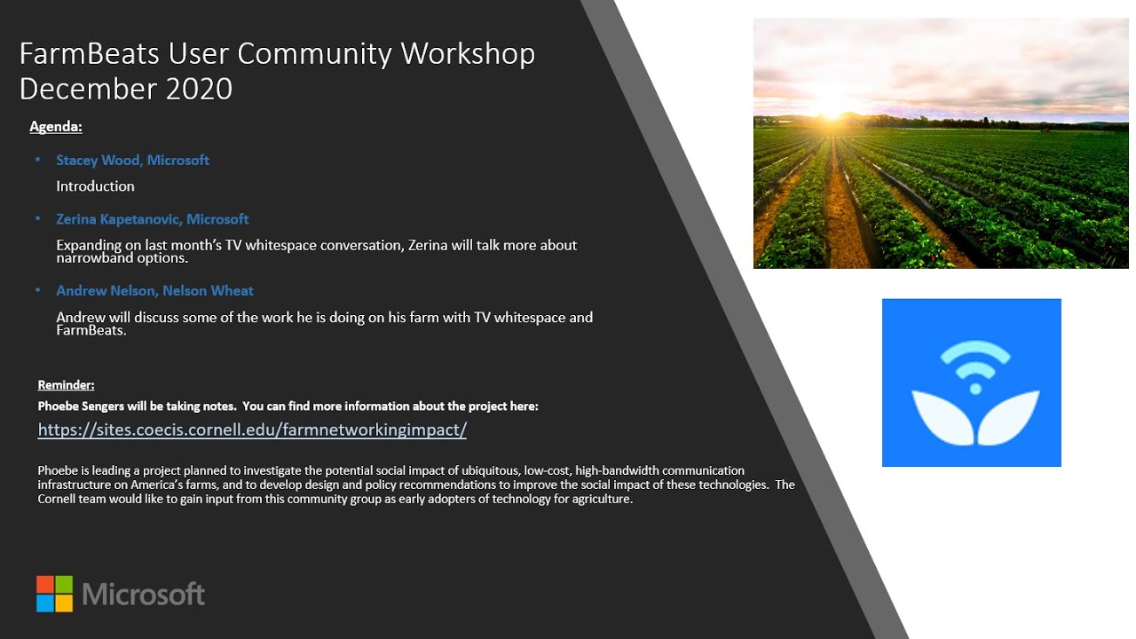 FarmBeats Workshop - 12/2020 - YouTube