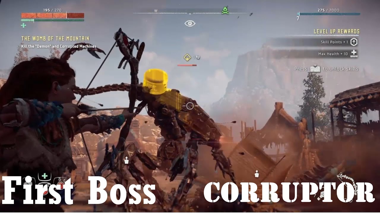 Horizon Zero Dawn: First Boss Fight - Corrupter (Hard Difficulty) - YouTube