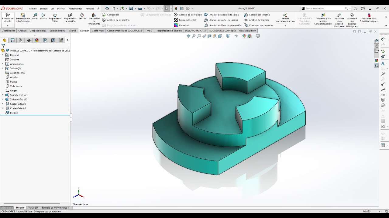 Tutorial de Diseño de Piezas en SolidWorks 01 - YouTube