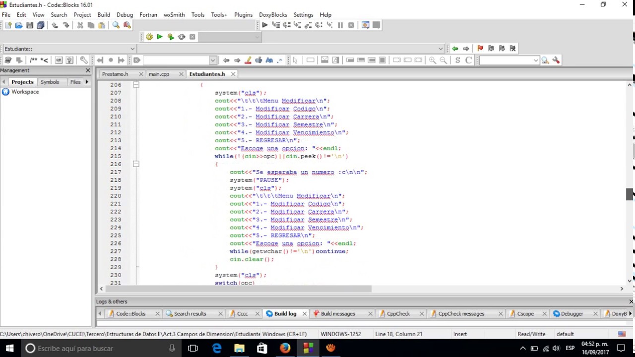 Campos de Dimension en C++ - YouTube
