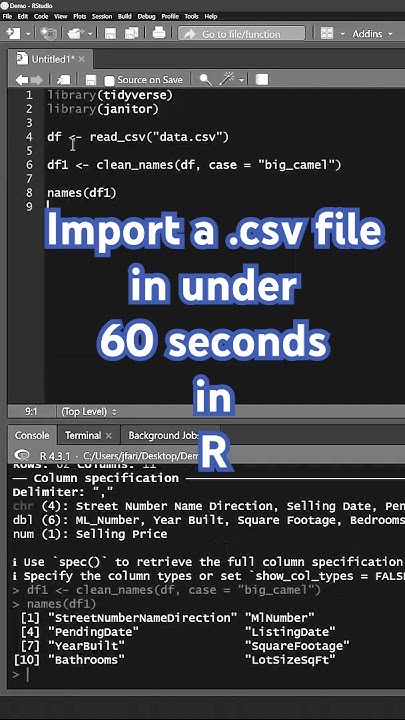 Import CSV files in under 60 secs | RStudio and readr - YouTube