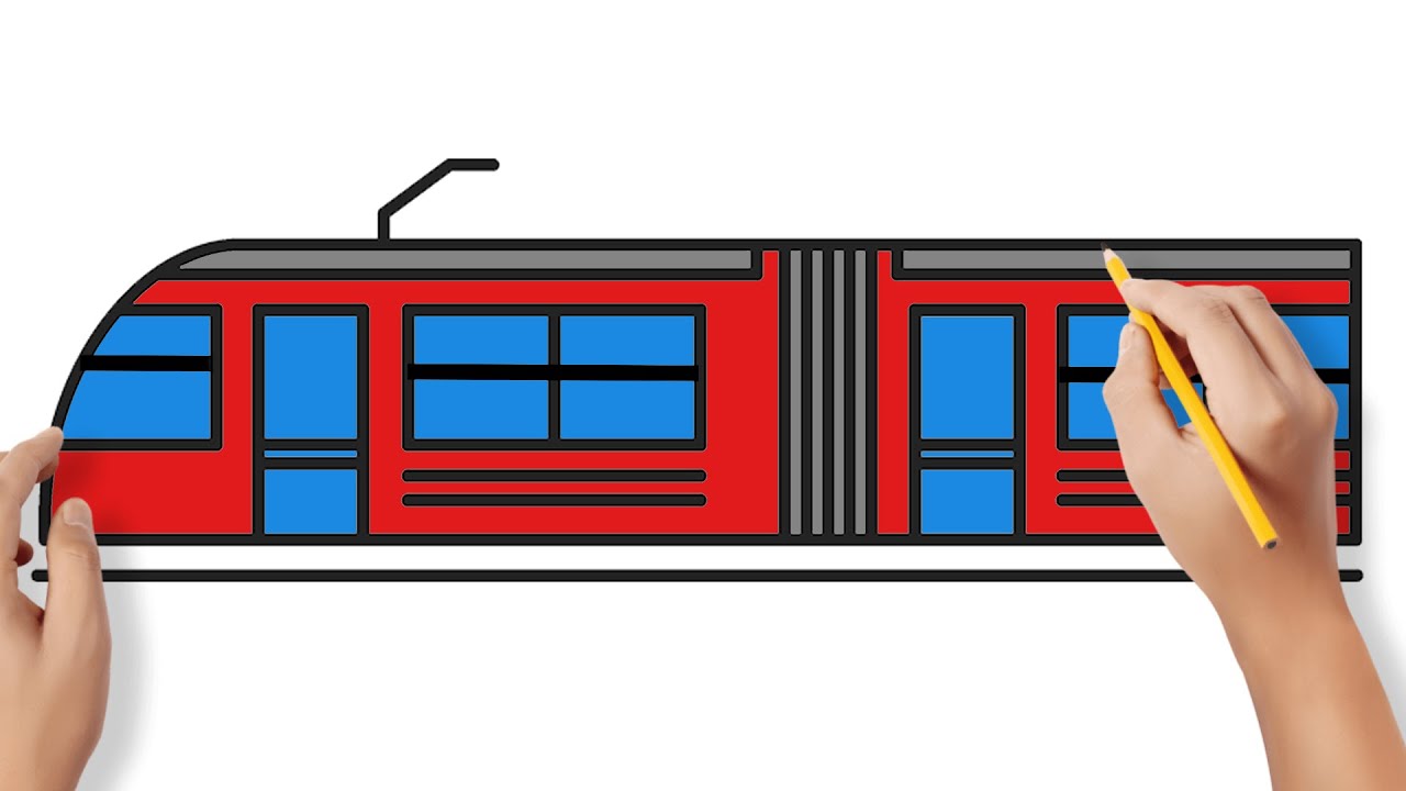 How to Draw Fast Train - Drawing Lessons - YouTube