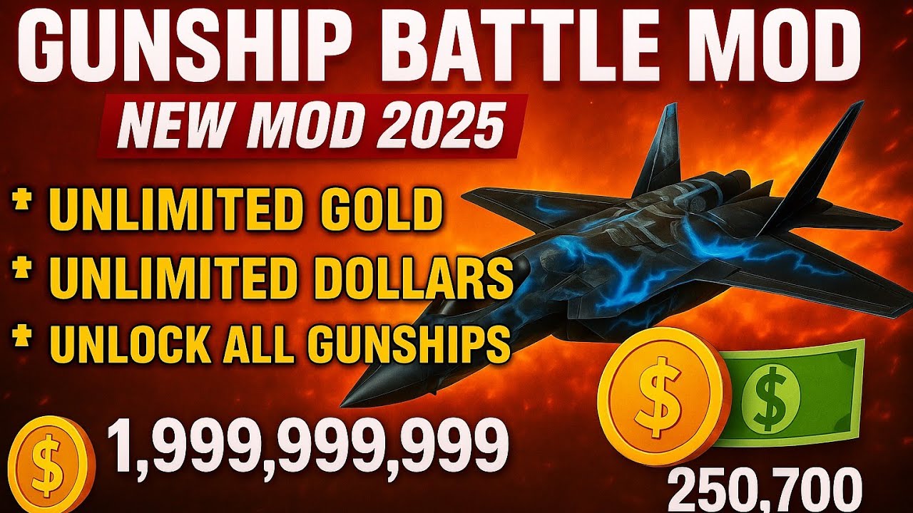 🔥Gunship Battle Mod APK New Update 2025 New Method Unlimited Gold ...