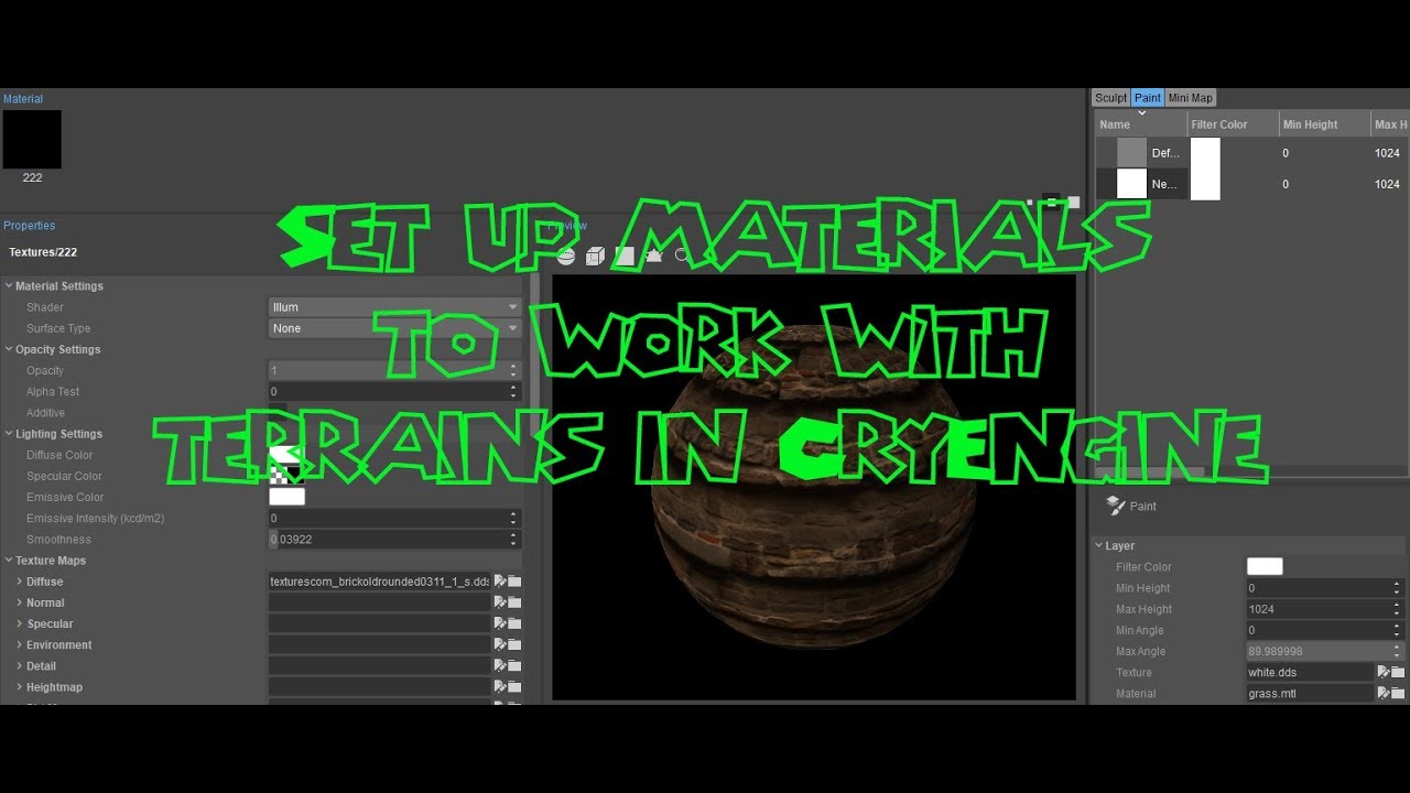 Create Terrain Materials CryEngine 5.5p3 - YouTube