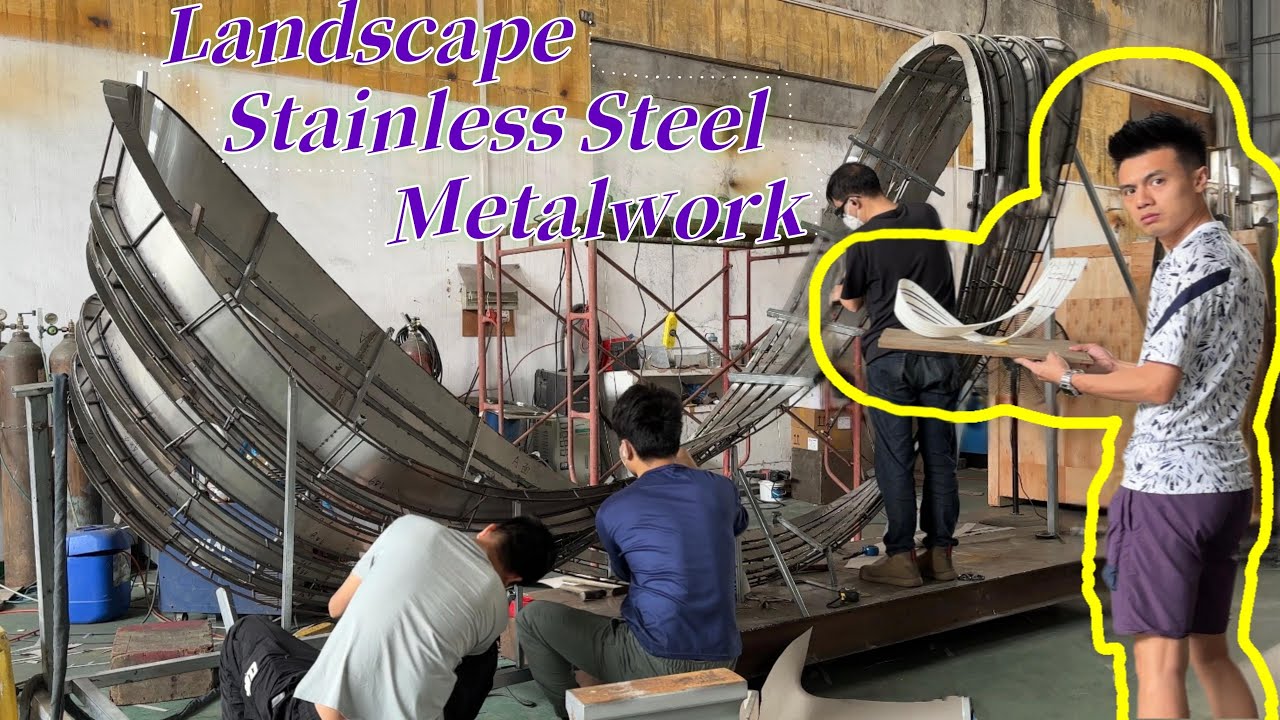 Landscape outdoor sculpture| Stainless steel artwork process 2024 ...